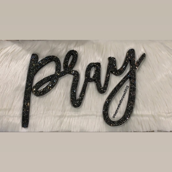 Wall Decor | Custom Pray Wall Decor With Black Diamond Crystals | Poshmark